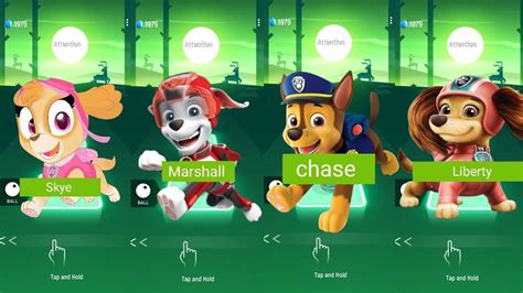 Skye 🆚 Marshall 🆚 Chase 🆚 Liberty Paw Patrol Tiles Hop Rush Game 🎯🆒🎮