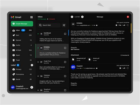 Ui Web Design Gmail Redesign Concept By Oddy Septian On Dribbble