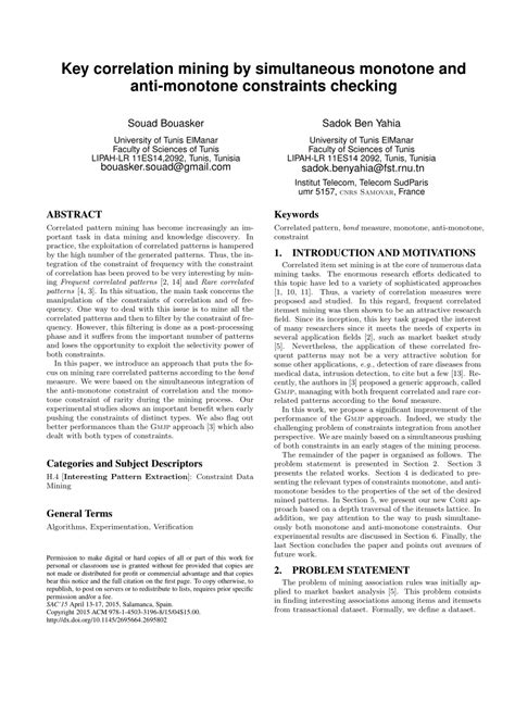 Pdf Key Correlation Mining By Simultaneous Monotone And Anti Monotone