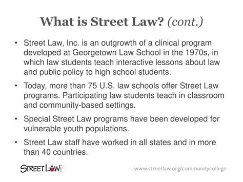 Ppt Street Law In Community Colleges Powerpoint Presentation Free
