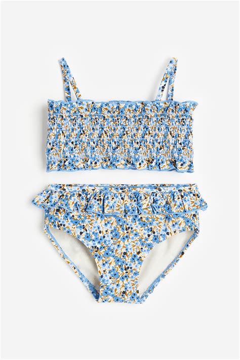 Flounce Trimmed Smocked Bikini Blåblommig 5999 Kr Barn Handm Se
