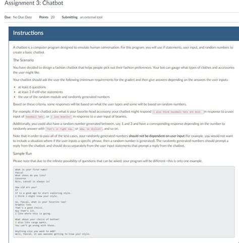 anyone got answers to assignment 3 chatbot r edhesivehelp