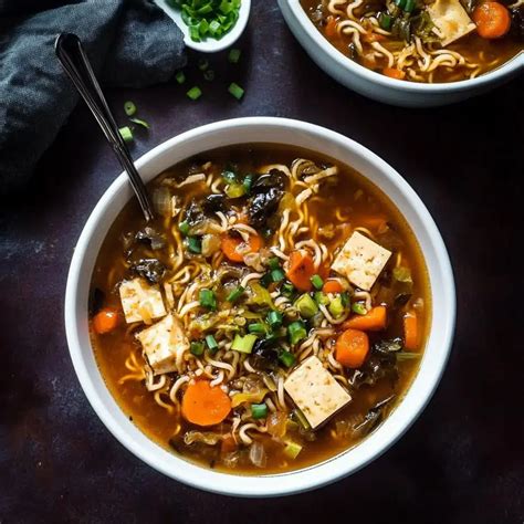 Easy Vegan Hot And Sour Soup With Ramen Delicious Comfort