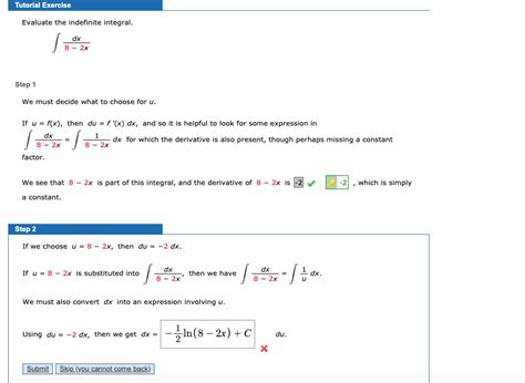Solved Tutorial Exercise Evaluate The Indefinite Integral