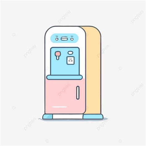 귀여운 플랫 벡터 정수기 아이콘 흰색 배경에 워터 쿨러를 묘사한 직계 아이콘 플랫 아이콘 및 드리블에 의한 벡터 일러스트