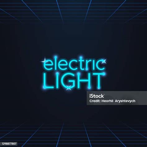 Led 빛 빛나는 헤드 라인 텍스트 전기 빛의 간단한 벡터 그림 Led 조명에 대한 스톡 벡터 아트 및 기타 이미지 Led