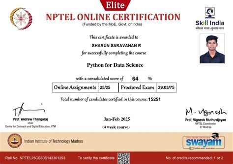 nptel pythonfordatascience datascience python lifelonglearning