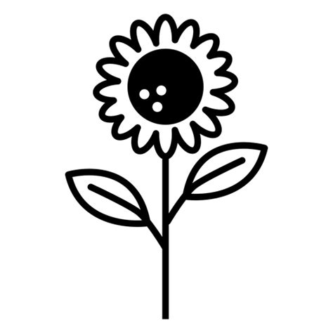 Blooming Sunflower Stroke Png And Svg Design For T Shirts
