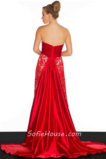 Sheath Sweetheart Empire Waist Long Black Lace Evening Prom Dress With
