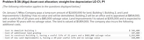 solved problem 8 3a algo asset cost allocation