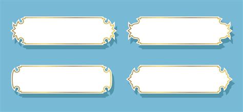 벡터 이슬람 텍스트 상자 제목 프레임 아랍어 프레임 세트 프리미엄 벡터