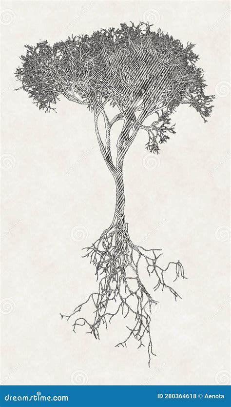 Bare Root Bare Tree Silhouette Vector On White Background 138836885