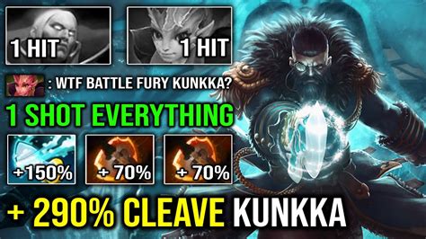 WTF CLEAVE DMG KUNKKA Triple Cleave Battle Fury Shot Everything On The Map Dota YouTube