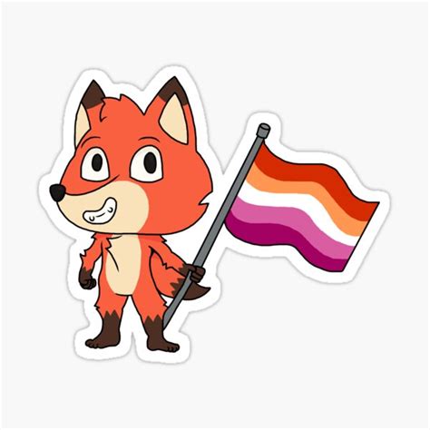 Lesbian Pride Fox Sticker For Sale By Fedoraapatosaur Redbubble