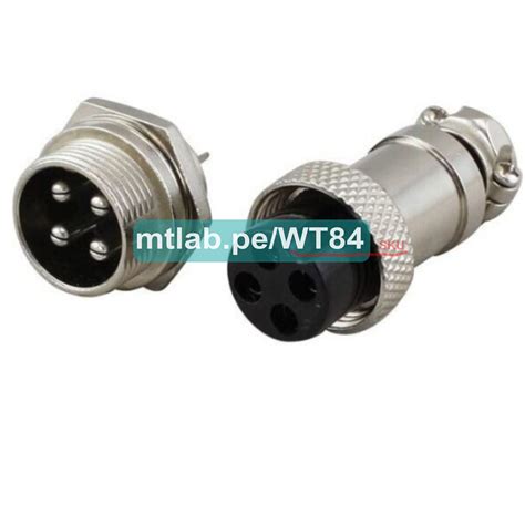 Gx16 Conector Plug Y Jack Metálico Número 16 Eurodin M H 4 Pines Mtlab