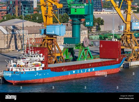 Cargo Ship Wilson Ghent Port Of Klaipeda Lithuania Europe Stock