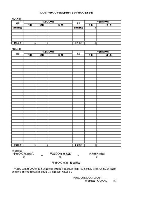 決算報告および予算報告、監査報告 無料の雛形・書式・テンプレート・書き方｜ひな形の知りたい！