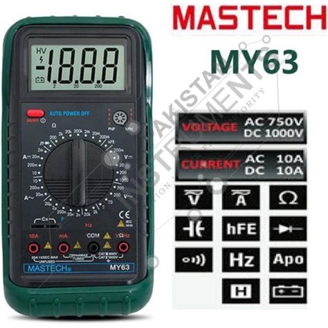 MY63 Mastech Digital Multimeter in Pakistan Feb 2024 | Test Instruments ...