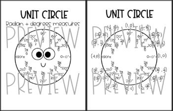 Unit Circle Poster Reference Sheet B W By Marisolsanchezcortez