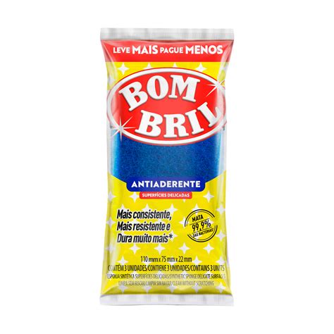 Esponja Antiaderente Bombril 3un Essenza Produtos De Limpeza