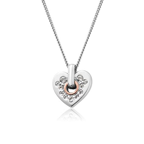 Clogau Silver Cariad Sparkle Small Heart Pendant Jeweller In Harrogate Yorkshire Fattorinis