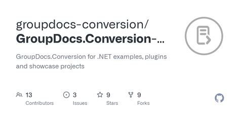 GitHub Groupdocs Conversion GroupDocs Conversion For NET GroupDocs Conversion For NET