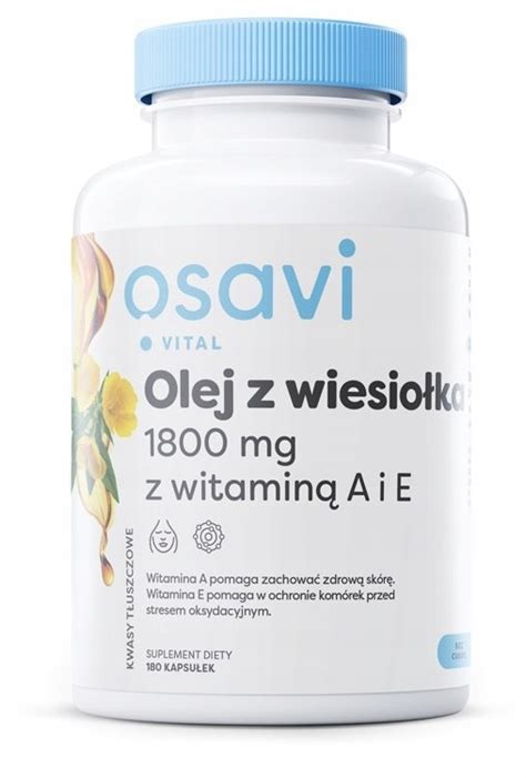 OSAVI OLEJ Z WIESIOŁKA WIT A E 1800MG 180 SOFTGELS 5904139922231