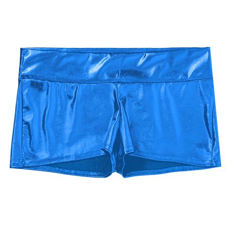 Sexy Nightclub Metallic Shiny Booty Shorts Women Low Rise Bodycon Push