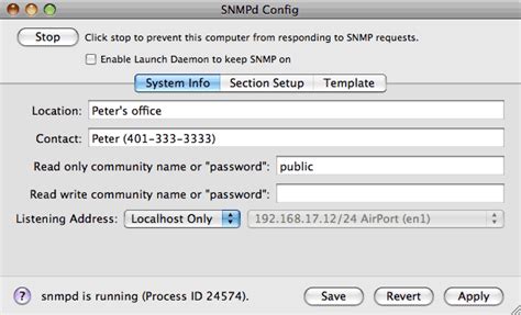 SNMPd Config Help