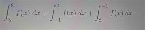 Solved ∫38f X Dx ∫ 13f X Dx ∫8 1f X Dx