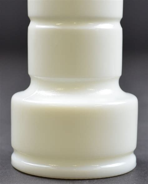 Vintage Milk Glass Stacked Ring Pattern Flower Vase 675 Tall