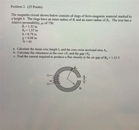 Solved Problem 2 25 Points The Magnetic Circuit Shown Chegg