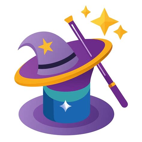 Chapéu De Varinha Mágica Clipart Ilustração Vetorial De Estilo Desenho