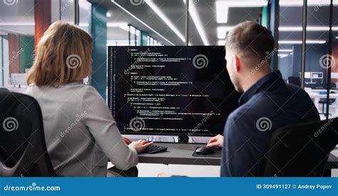 computer programmer using development software stock image image of