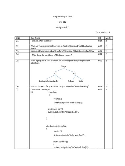 Programming In Java Assignment 2 Pdf Programming Paradigms
