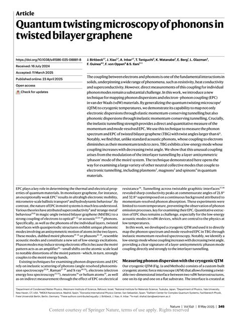 Pdf Quantum Twisting Microscopy Of Phonons In Twisted Bilayer Graphene