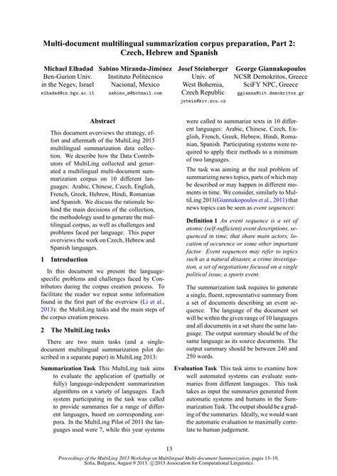 pdf multi document multilingual summarization corpus preparation