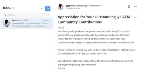 asif chowdhury on linkedin aem community recognition gratitude