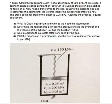 Solved A Piston Cylinder Device Contains M Of A Gas Chegg