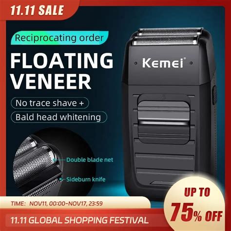 KEMEI Compact Rechargeable Lithium Ion Shaver Kit Foil Professional