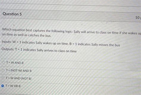 solved which equation best captures the following logic