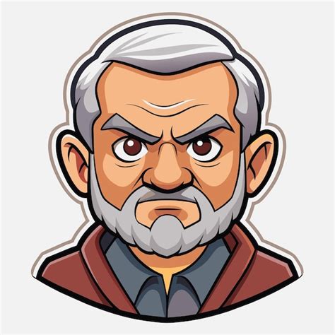 Premium Vector A Cartoon Of A Man With A Gray Background