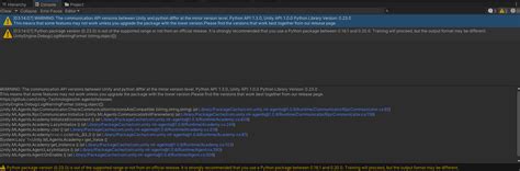 Warning The Communication Api Versions Between Unity And Python Differ