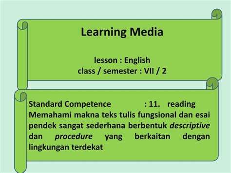 Ppt Learning Media Of Teaching Descriptive Text How To Describe