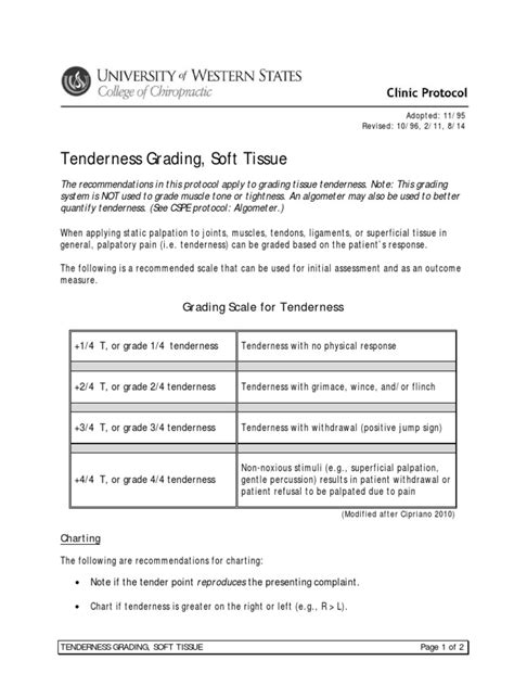 Tenderness Grading Pdf Pdf Medical Specialties Musculoskeletal System