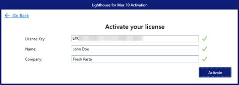 License Activation Lighthouse For Max