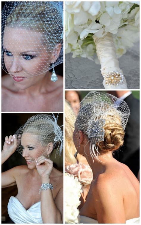 Real Bride Heidi In Renee Pawele Bride Birdcage Veil Megan Earrings