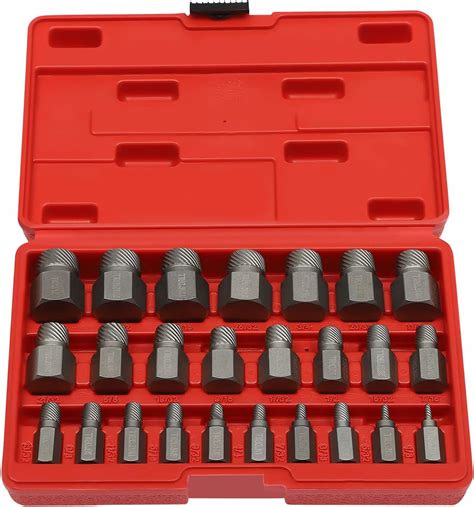 25pcs Screw Extractor Set Hex Head Multi Spline Easy Out Bolt