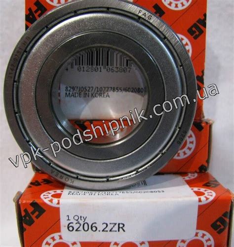 Подшипник 6206 2ZR FAG 6206Z Купить Цена 231 в Украине