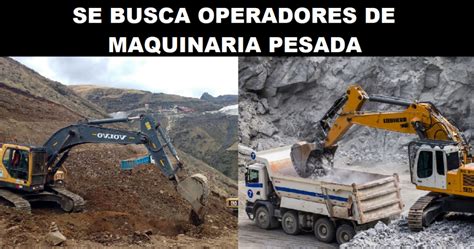 Se Busca Operadores De Maquinaria Pesada